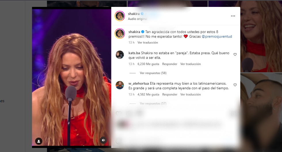 Shakira ganó ocho galardones en los Premios Juventud y lanzó poderoso mensaje con sus hijos presente